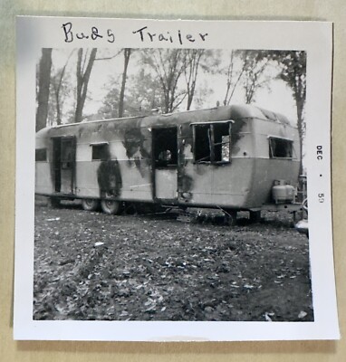 Vintage Snapshot Bud’s Trailer Trash Burned Out Fire Wreck Trailer Home ...