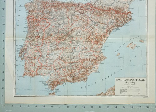 MAP/BATTLE PLAN SPAIN & PORTUGAL 1807-1814 NEW CASTILE MADRID ARAGON ...