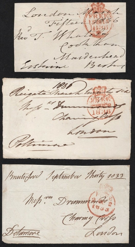 SELECTION/LOT 6 FREE FRONTS ALL WITH DATESTAMPS 1822 -1838 VARIOUS ...