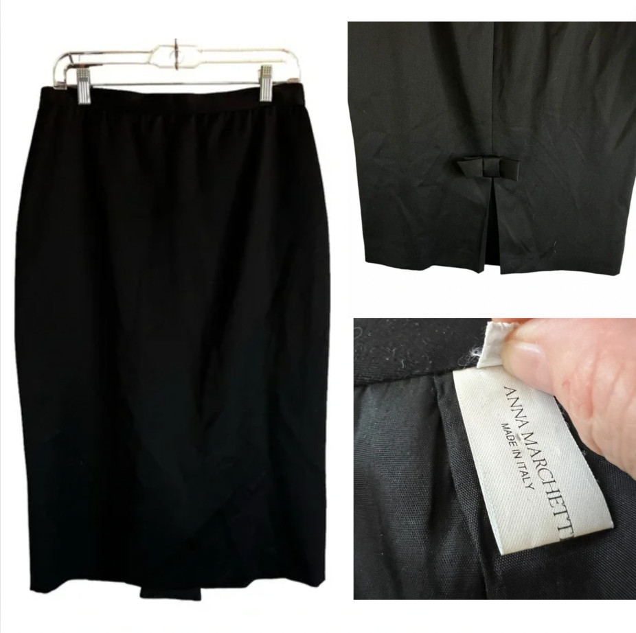vintage ANNA MARCHETTI made in italy 100% Wool Skirt … - Gem
