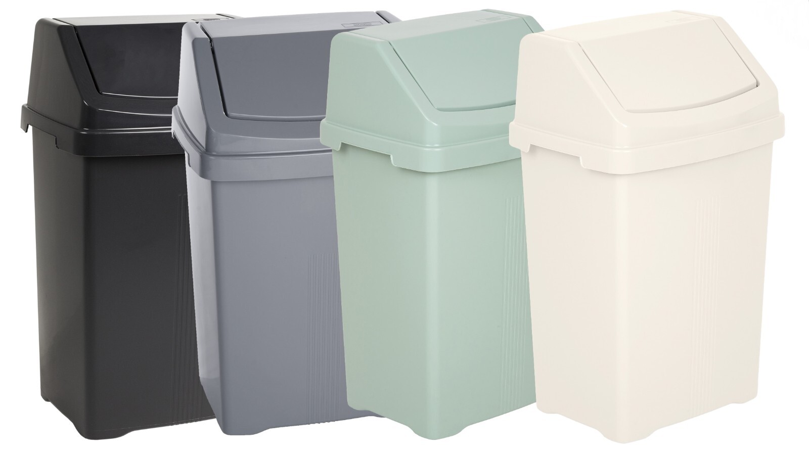 8L/25L/50L/80L Plastic Waste Storage Dustbin Rubbish Bin Kitchen/Garden ...