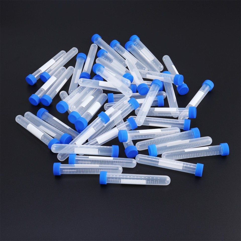 50 PCS Clear Tubes with Lids Small Storage Can Laboratory Supplies ...