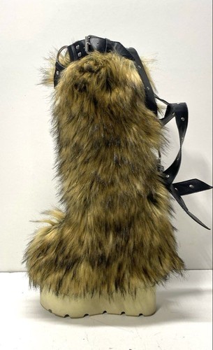 Unbranded Faux Fur Platform Brown Animal Print Platform Boots Women 11 ...