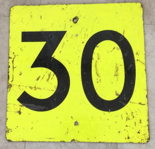 FLUORESCENT RAILWAY TEMPORARY SPEED RESTRICTION WARNING SIGN SPEED ...