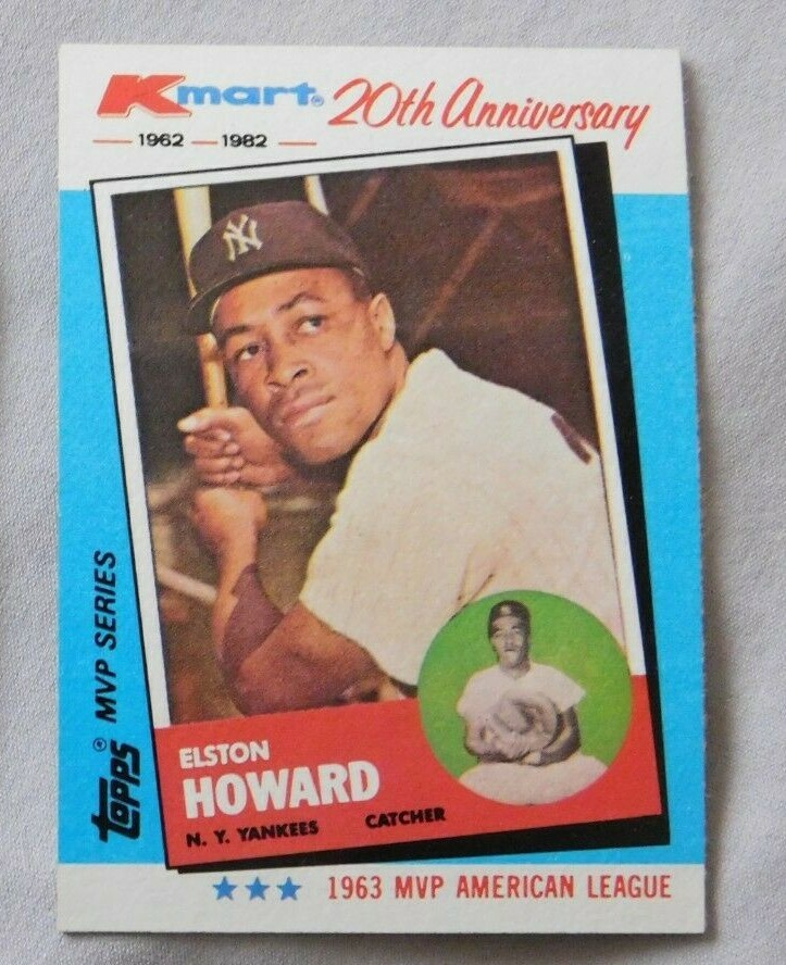 Elston Howard New York Yankees 1963 MVP - 1982 Topps K-Mart (2) Cards ...