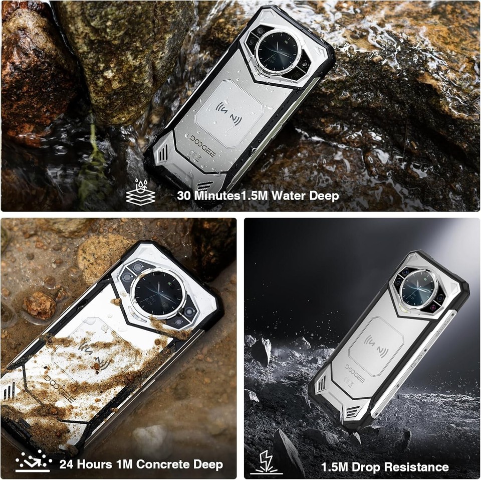 DOOGEE S200 Rugged Smartphone 5G, 10100mAh 32GB+256GB Android 14 Rugged ...