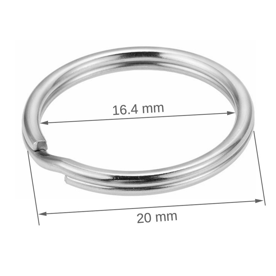 20mm 316 Stainless Steel Key Ring Key Chain Split Key Ring Marine Grade ...