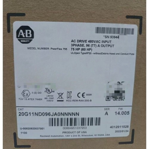 NEW Allen Bradley 20G11ND096JA0NNNNN Powerflex 755 VFD 480V 75HP | eBay