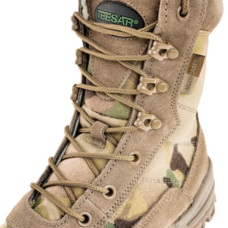 Teesar TACTICAL MULTICAM boots side zip hunting hiking trekking duty ...