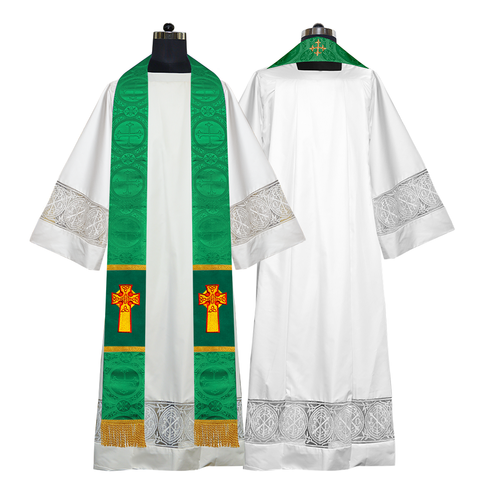 Handcrafted Clergy Stole Featuring Spiritual Cross Embroidery | Pastor ...
