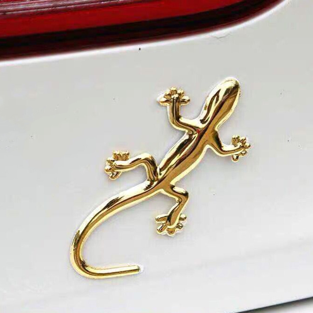 Hot 3D Gold Gecko Design Lizard Car Sticker Metal Badge Emblem Trunk ...