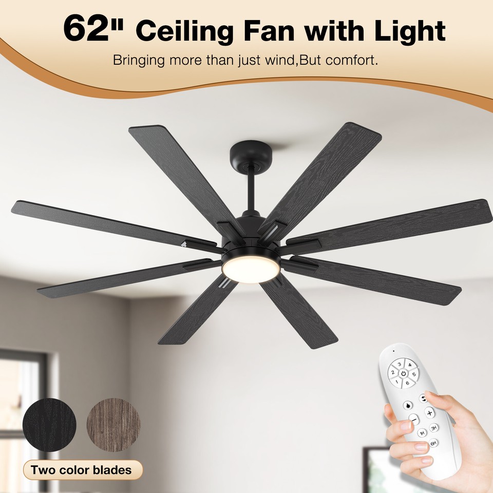 62 inch Ceiling Fan With Light and Remote Control | eBay