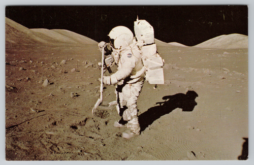 NASA Astronaut Harrison Schmitt Collects Lunar Rake Samples Apollo 17 ...