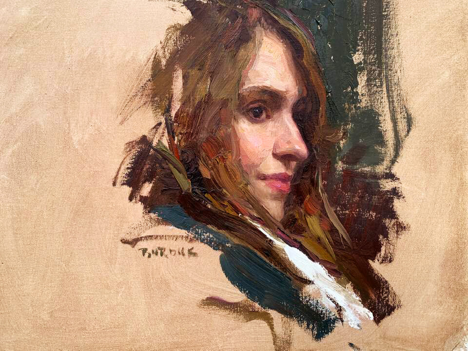 original oil painting portrait Michelle Dunaway by Scott Burdick artist ...