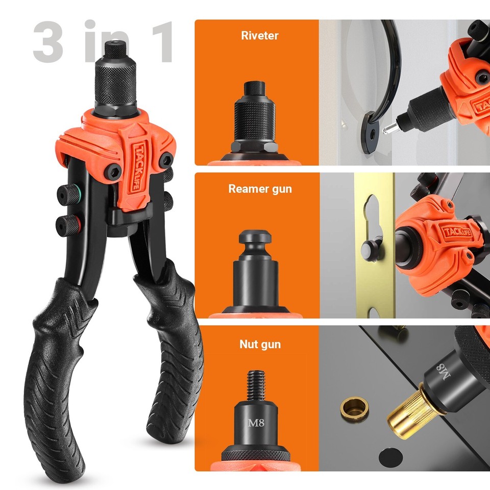 Rivet Nut Gun Kit 3 IN 1 Rivnut Tool Nut Setter Thread Setting Nutsert ...