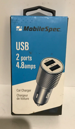 Mobile Spec Car Charger USB 2 Port 4.8 Amps Sliver | eBay