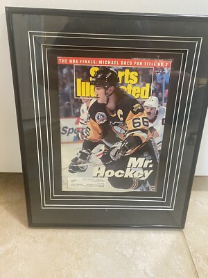 Gorgeously Framed Mario Lemieux Signed Sports Illustrated June 8th ...
