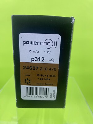 60 HEARING AID BATTERIES Size P312 POWER ONE exp 02-2023 NEW | eBay