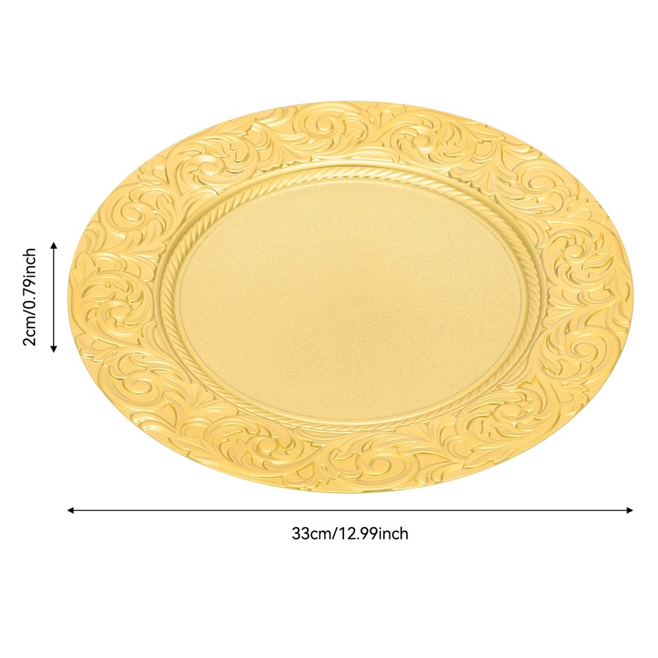 100 Count Gold Round Charger Plates Set for Parties, Weddings & Events ...