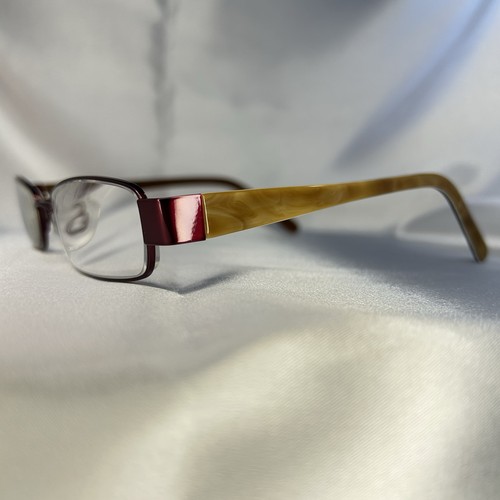 SPECSAVERS RUBY Glasses FRAMES RED RECTANGLE Eyewear GOLD SMOKEY ...