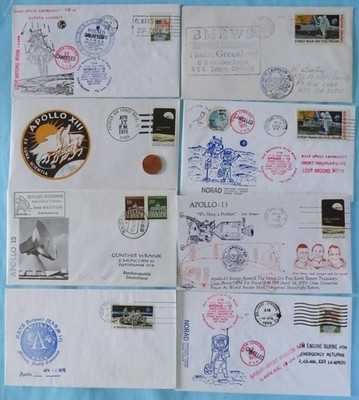 NASA Apollo 13 FIRST DAY Cover ENVELOPES Lot of 8 vtg NORAD Deep Space ...