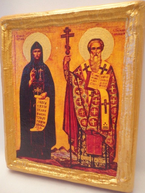 Saint Cyril Kirill and Saint Methodius Rare Eastern Orthodox Icon Art ...