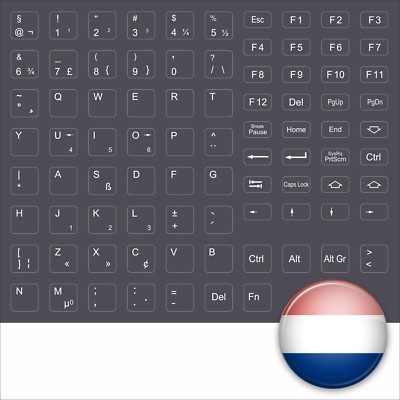 Keyboard Stickers Dutch Anthracite for Dell Toshiba Keystick Holland ...