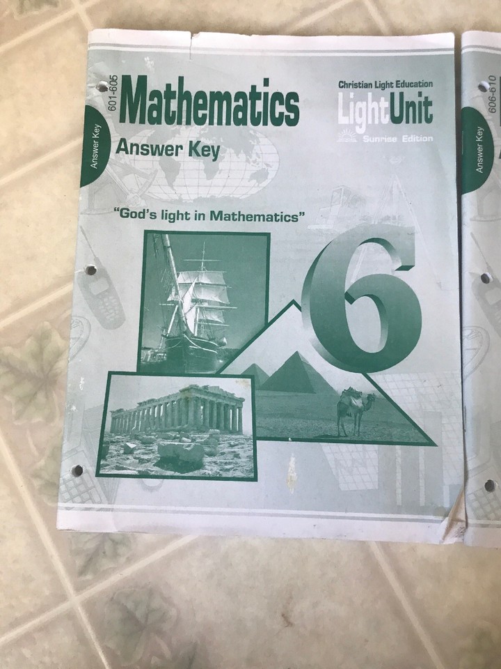Christian Light Education CLE Grade 6 Math Answer Key Booklets 601-605 ...