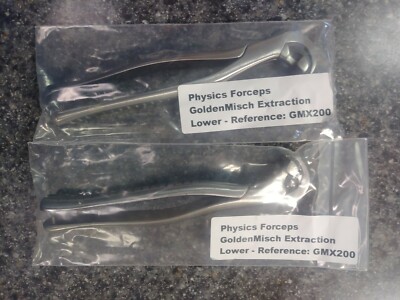 Lot of 2 Physics Forceps Golden Misch Extraction Lower GMX200 Authentic ...