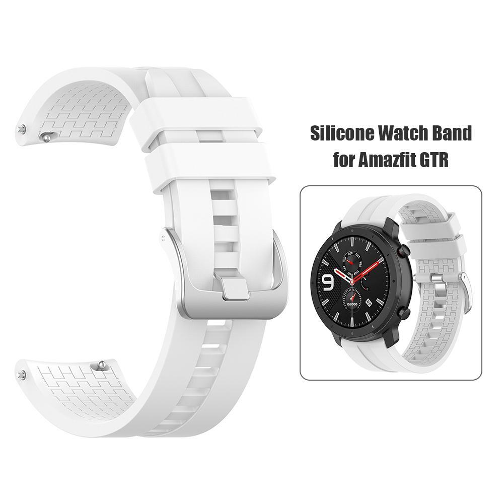 22mm Silicone Wrist Strap Band w/Buckle for Amazfit GTR 47mm (White) | eBay
