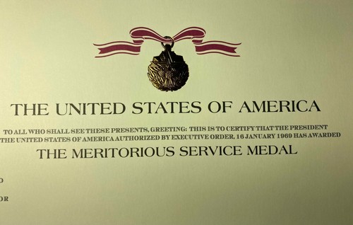 ARMY Meritorious Service Medal Certificate (MSM) - Blank | eBay