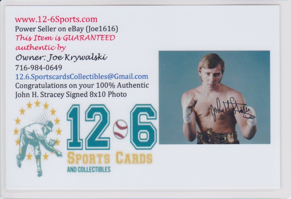 JOHN H. STRACEY Signed Autograph Auto 8x10 Boxing Champion Picture ...