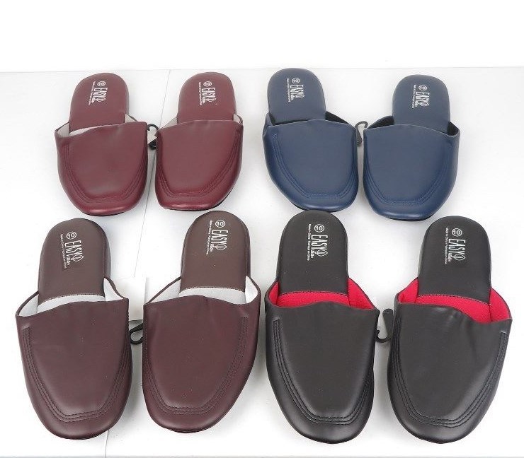 Men's Soft Vinyl House Slippers Brown Black Burgandy Blue Sizes 9-13 ...