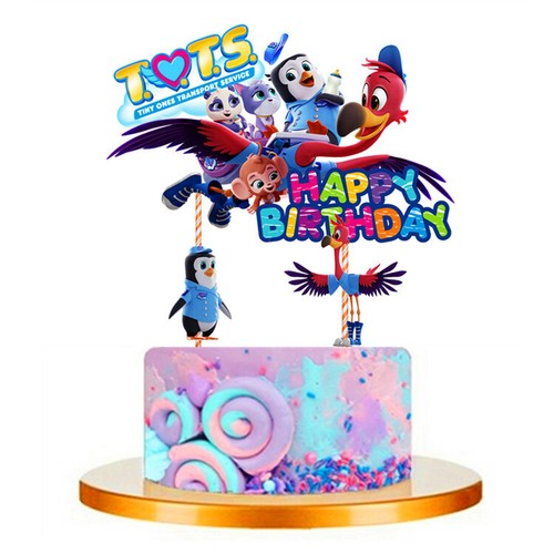 TOTS CUPCAKE BALLOON CUP PLATE BANNER CAKE TOPPER ANIMATION PARTY ...