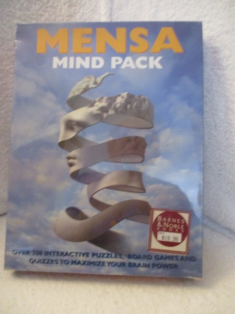 Mensa Mind Pack 200 Puzzles Board Games Quizzes Improve Brain Power ...