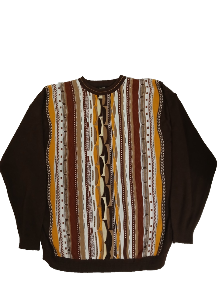 VTG GACHU MENS LONG SLEEVE SWEATER 1990s COOGI STYLE ACRYLIC SIZE 5XL ...