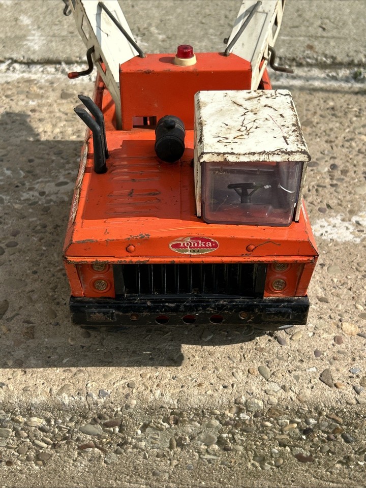Vintage Orange Mighty Tonka Tow Truck Double Boom Wrecker 18.5” | eBay