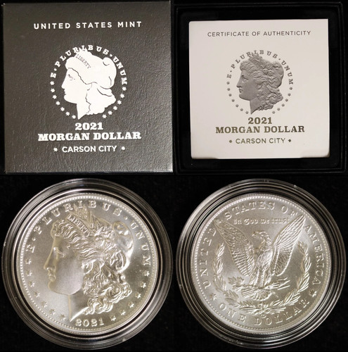 2021 Carson City - Morgan .999 Silver Dollar Uncirculated with Box ...