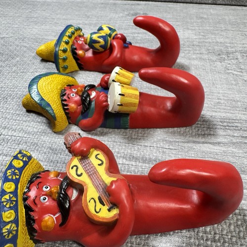 3 Vintage 1990s Kitschy Mexican Red Chili Peppers Wall Decor Mariachi ...