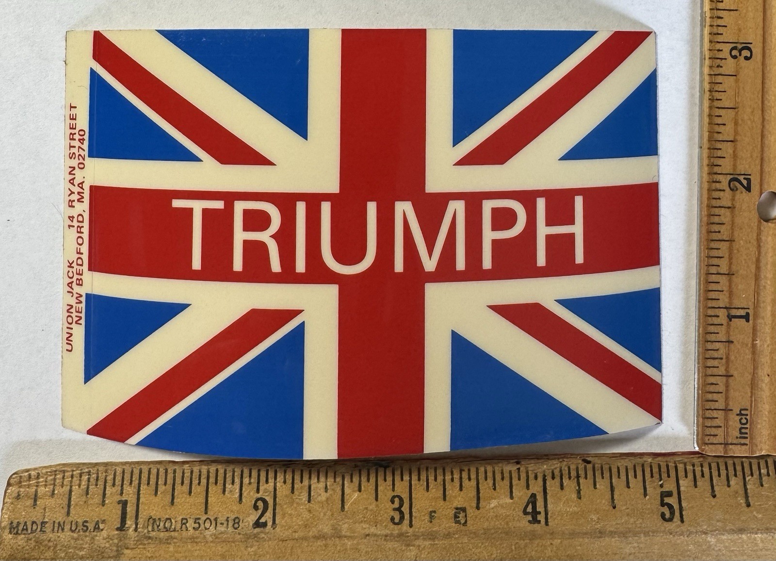 Vintage Triumph Union Jack Flag Logo Decal Sticker Motorcycle Auto Car ...