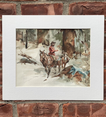 American Illustrator Richard James Lillis W/C Landscape. Man On ...