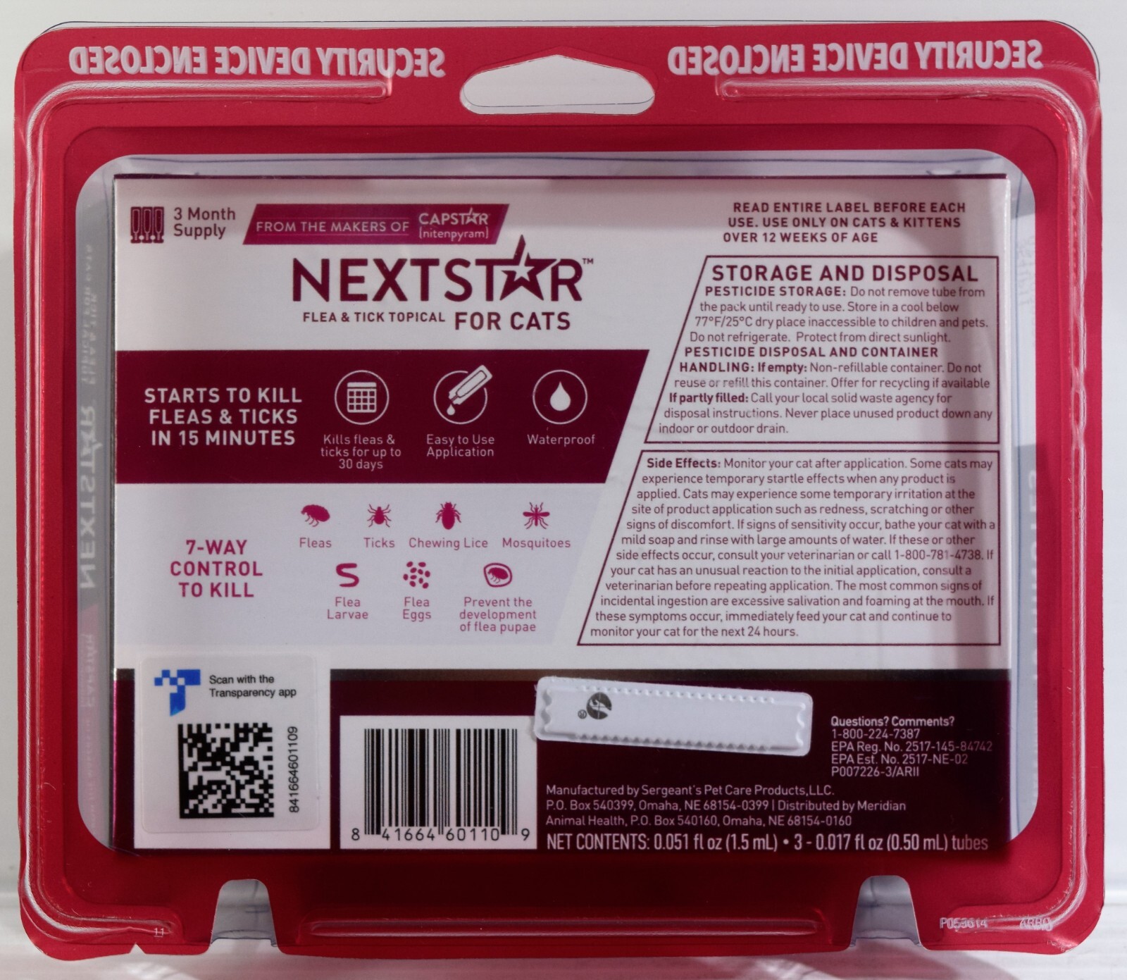 Capstar NEXTSTAR Topical Flea & Tick Treatment & Prevention for Cats ...