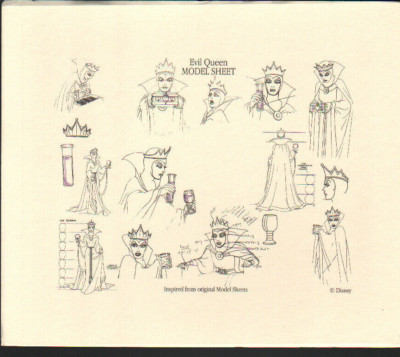 EVIL QUEEN REMAKE ORIGINAL LIMITED EDITION DISNEY MODEL SHEET 12X10 ...