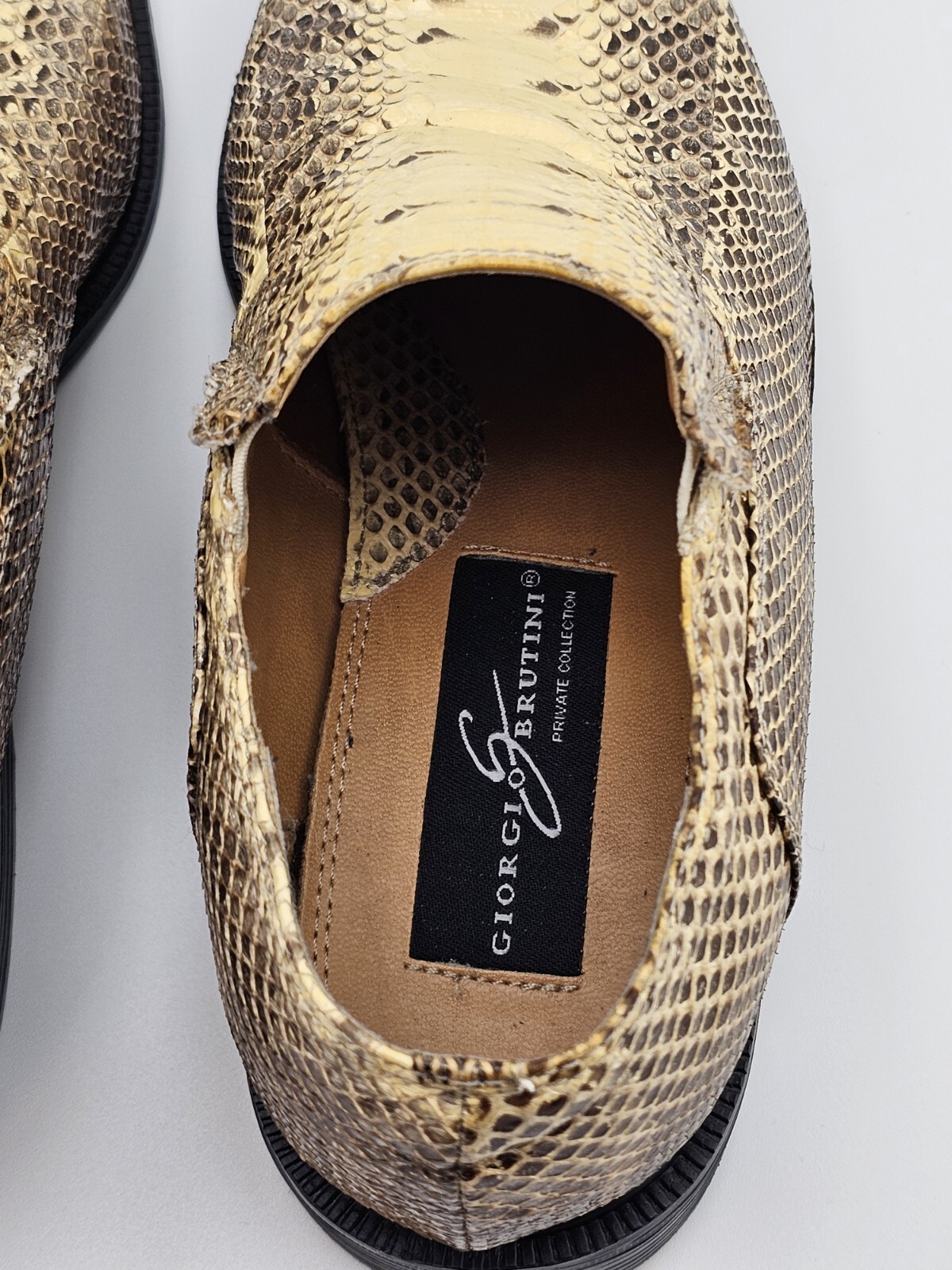 Genuine Python Snake Skin Shoes Giorgio Brutini Slip-On Dress Loafers ...