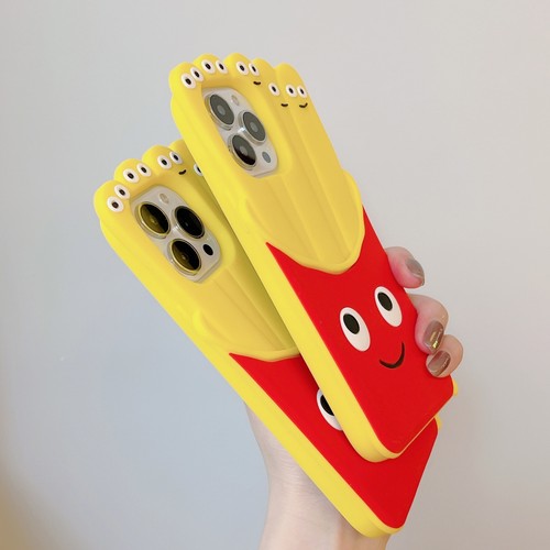 Silicone Fries Phone Soft Case For iPhone 6 7 8 Plus XS XR 11 12 13 Pro ...