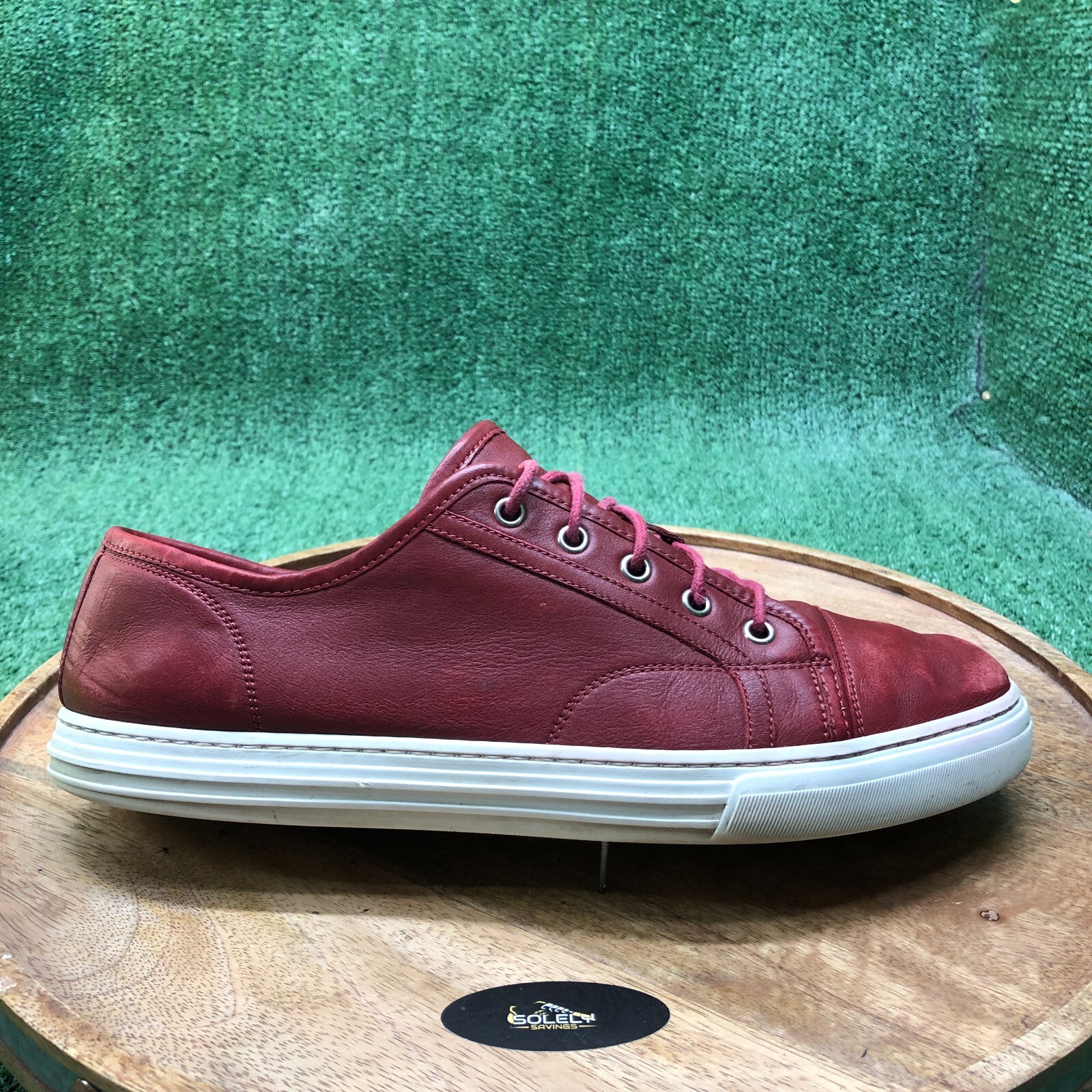 Gucci Men's 423301 Red Leather Miro Soft Logo Sneaker… - Gem