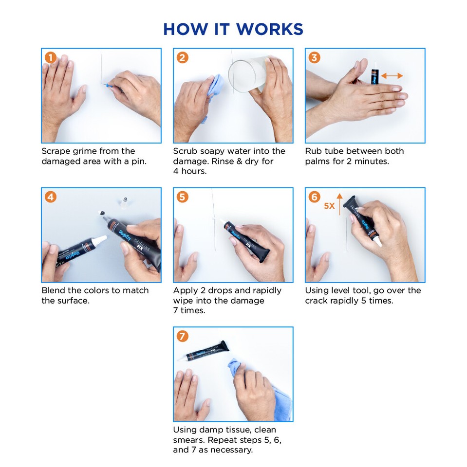 Hairline Fix (Strawberry): Spider Crack repair Kit for Marine ...