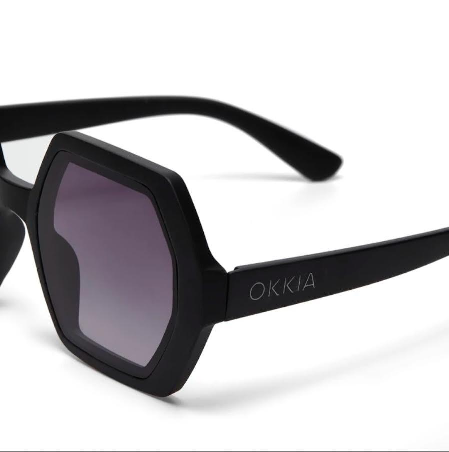 Okkia OK015 BK Sunglasses Gafas Emma Hexagnal Lite Black Soft Touch ...