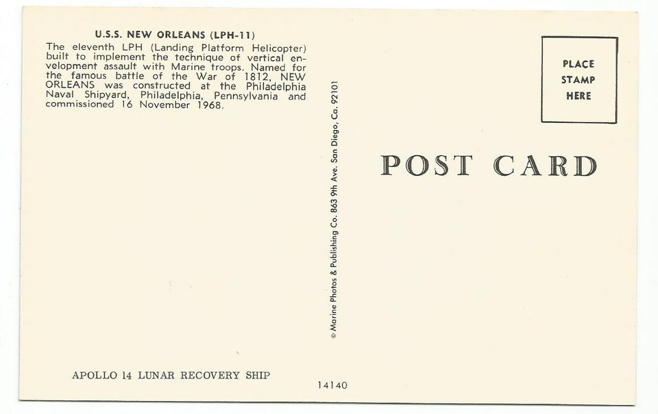 USS New Orleans LPH 11 Skylab II Prime Recovery Ship | eBay