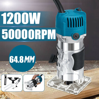 1200W 1/4" Electric Hand Trimmer Palm Router Woodworking Laminate Wood ...